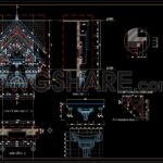 208.Detailed AutoCAD drawings of vertical facades in classical architecture