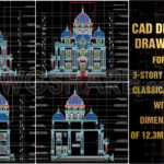 362. Download CAD design drawings for a 3-story French classical villa ...
