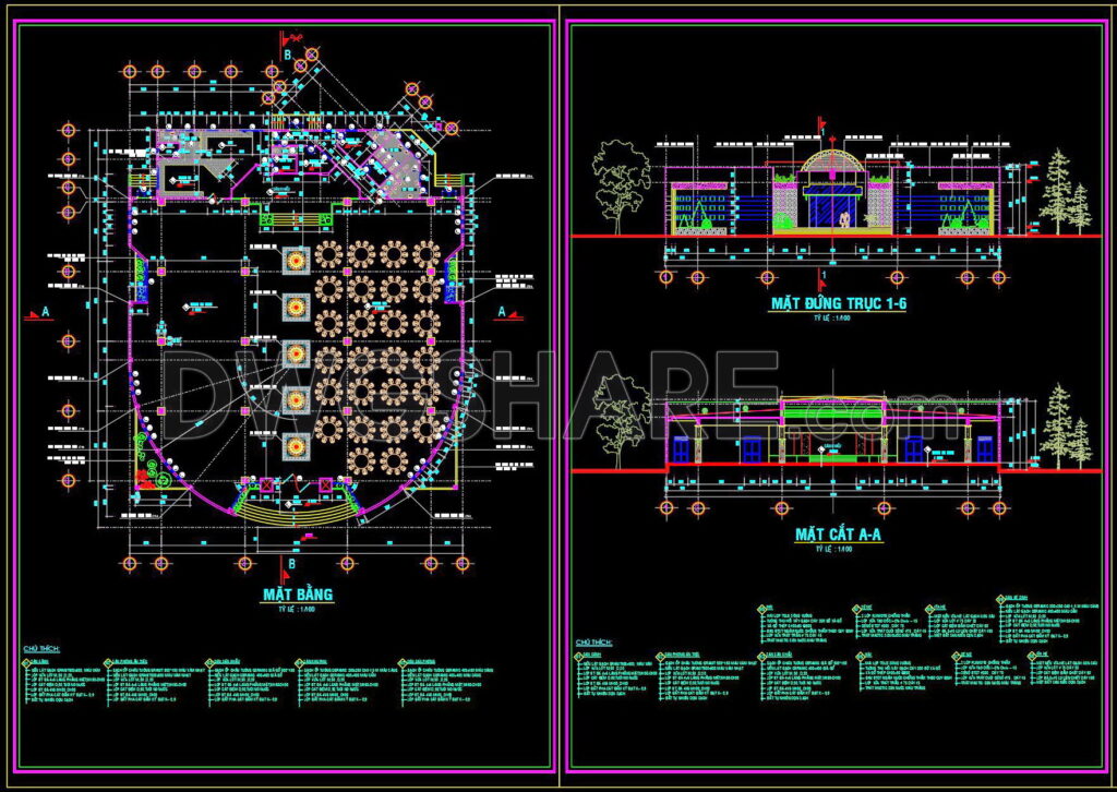 56. Download Architectural Drawings of a Wedding Convention Center with a Floor Area of 1350m2