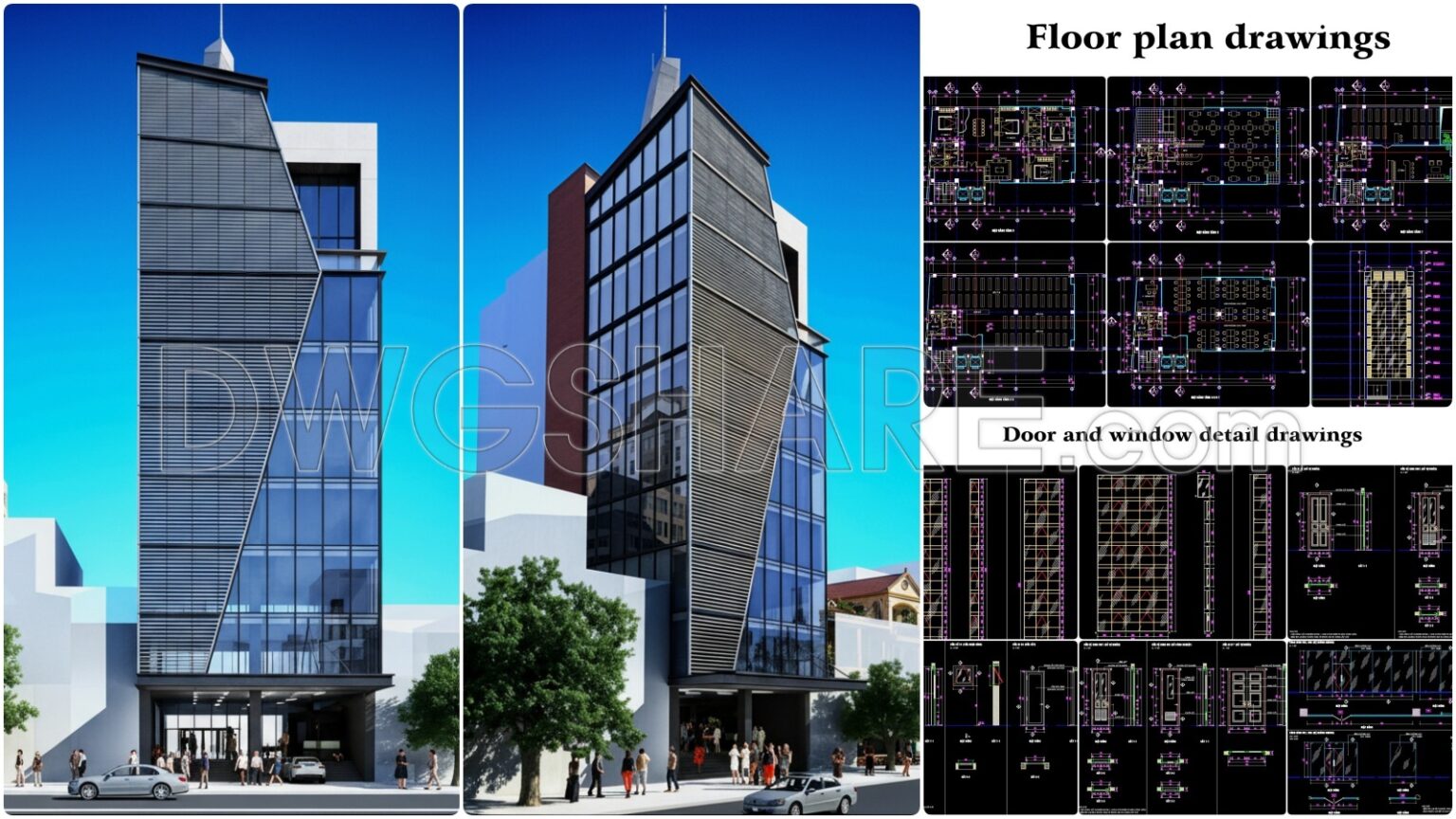 94. Download full CAD design drawings for all categories of a 9-story ...